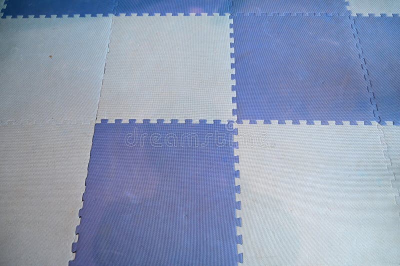 White and Blue Play Mats for Indoor Activity Stock Image - Image of ...
