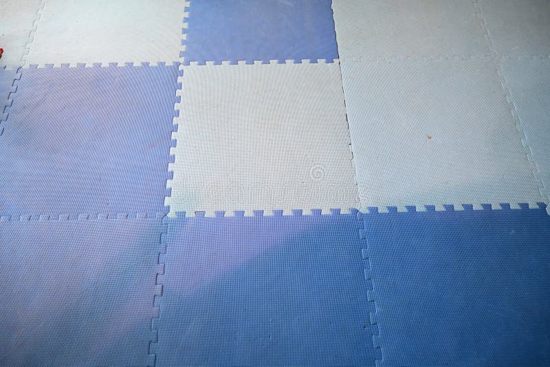 White and Blue Play Mats for Indoor Activity Stock Image - Image of ...