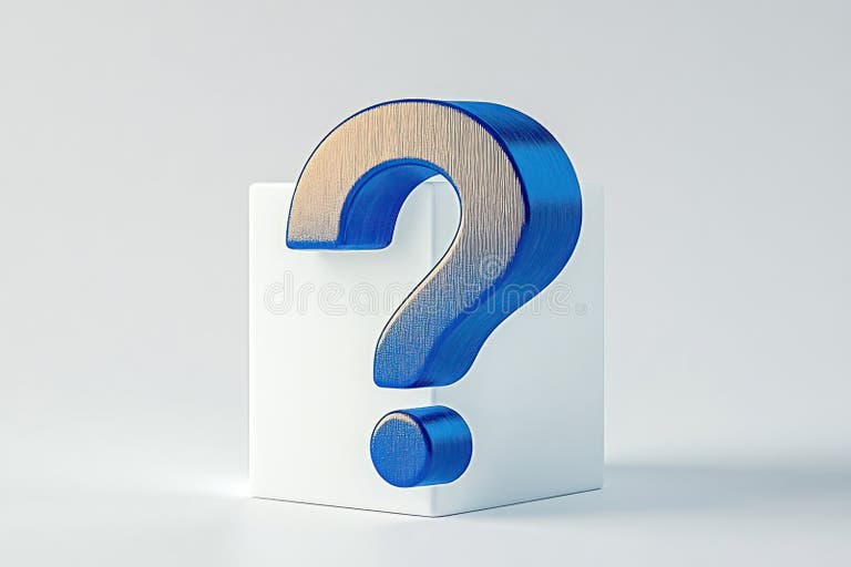 White and Blue Question Mark Icon on a Clean White Background ...