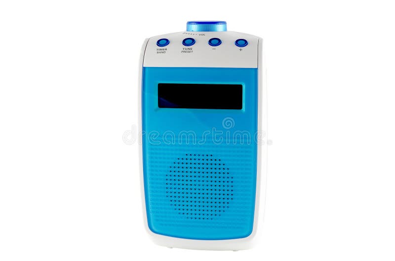 Blue Radio Cassette Tape Recorder with Antenna Isolated on White ...