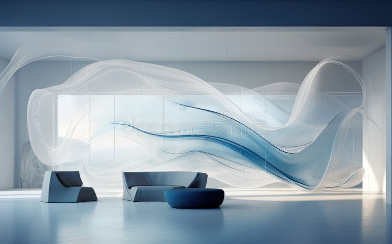 Transparency and Opacity: a Zen Noir Living Room Sketch Stock Photo ...