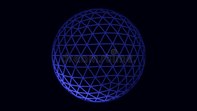 White and Blue Rotating Sphere Animation on Black Background, Seamless ...