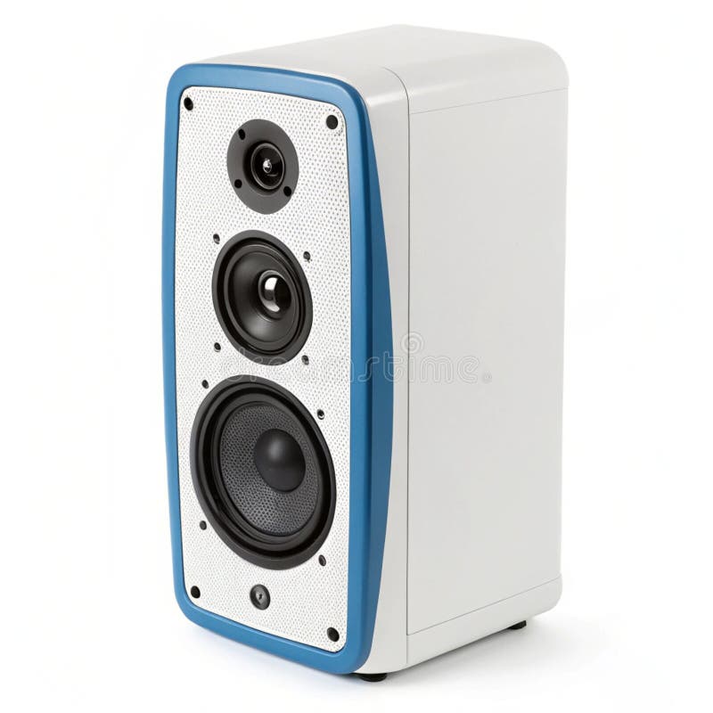 White and Blue Speaker Isolated on White Stock Illustration ...