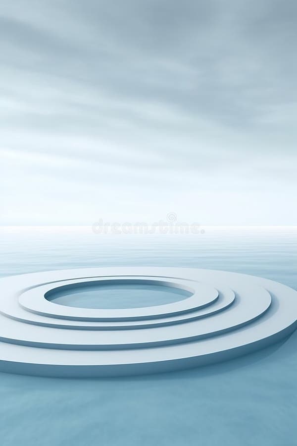 A White and Blue Stage Platform, Abstract Product Podium on Blue ...