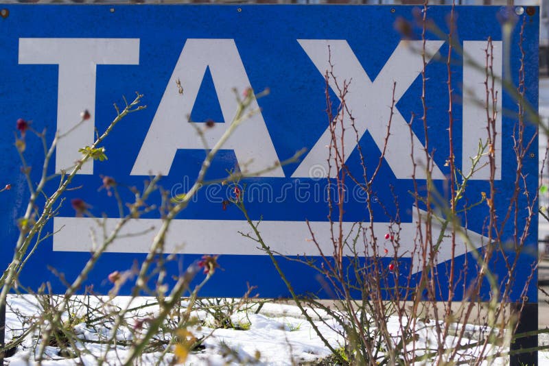 Blue Taxi Sign stock photo. Image of sign, transportation - 191563000