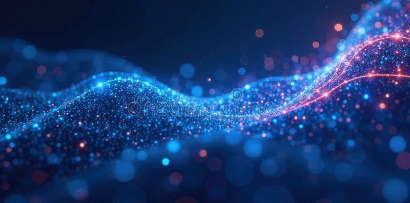 White and Blue Tech Lines Intersect Creating a Dynamic Pattern Wave Innovation Data Stock ...