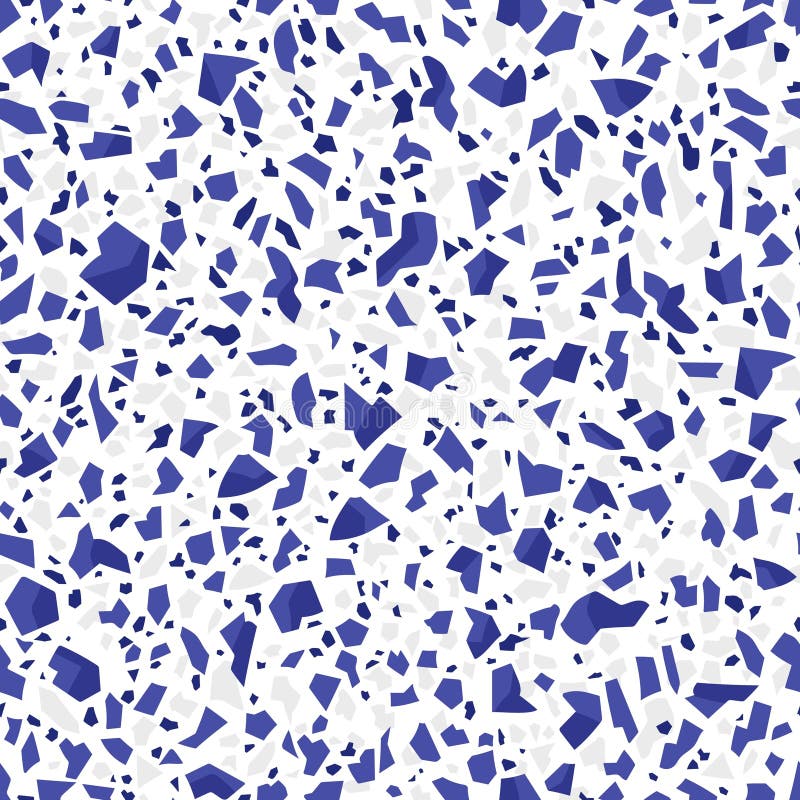 White and Blue Terrazo Ceramic Tile Pattern, Floor Stock Vector ...