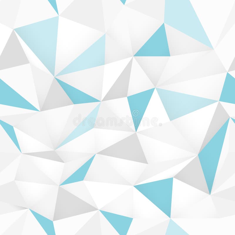 White - Blue Triangles Pattern, Seamless Vector. Blue Polygonal Pattern ...