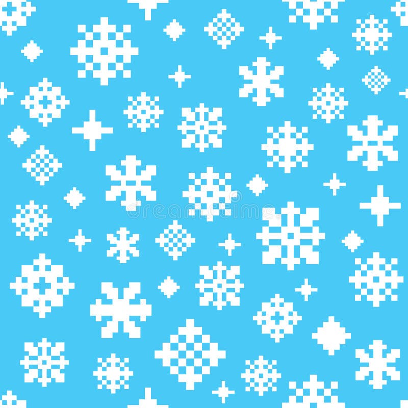 White Blue Winter Snowflake Seamless Vector Pattern Stock Vector ...