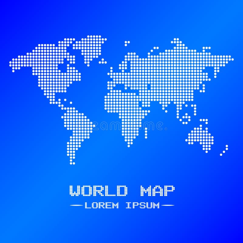 White and Blue World Map Vector Stock Vector - Illustration of design ...