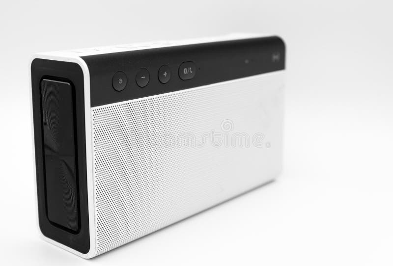 White Bluetooth Speaker on a White Background Stock Image - Image of ...