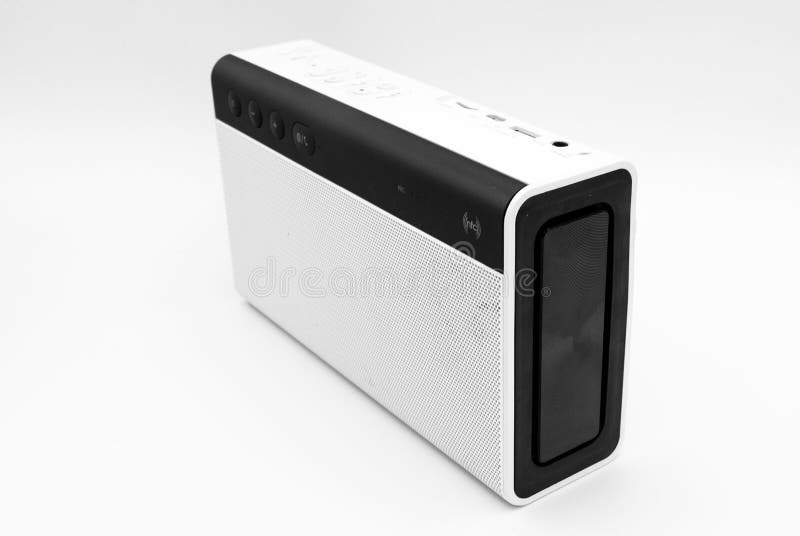 White Bluetooth Speaker on a White Background Stock Photo - Image of ...