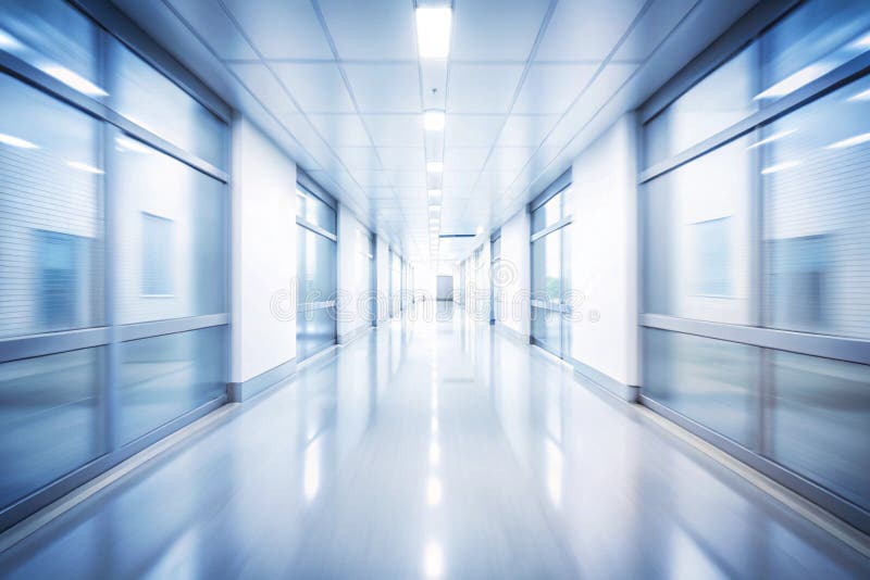 White Blur Abstract Background from Building Hallway Stock Illustration ...