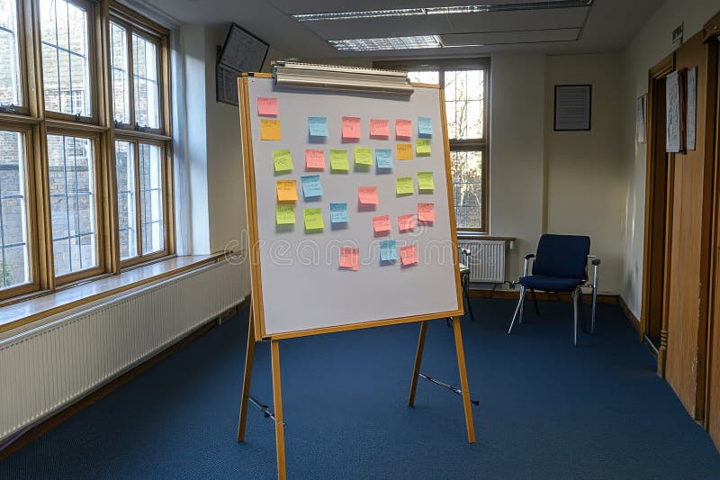 A White Board with Colorful Sticky Notes on it Stock Photo - Image of ...