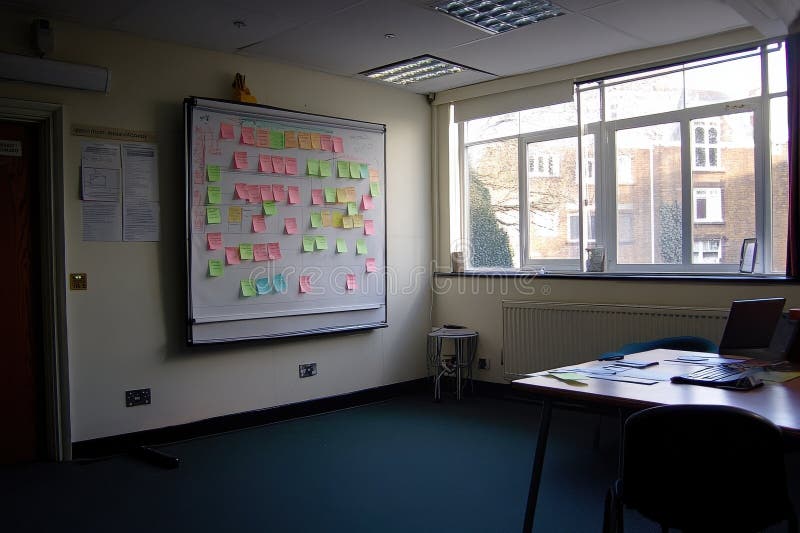 A White Board with Colorful Sticky Notes on it Stock Photo - Image of ...