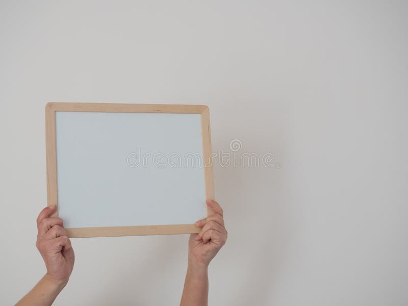 White Board with Hands and Space for Text Stock Photo - Image of ...
