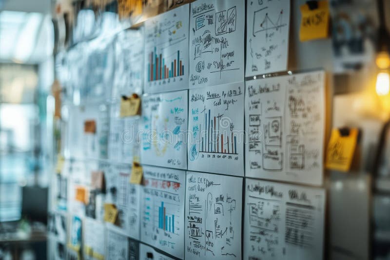 A White Board with Many Graphs and Charts on it Stock Photo - Image of ...