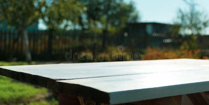 White Board Table in the Garden of the House Stock Image - Image of ...