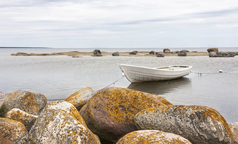 127 White Boat Behind Rocks Stock Photos - Free & Royalty-Free Stock ...