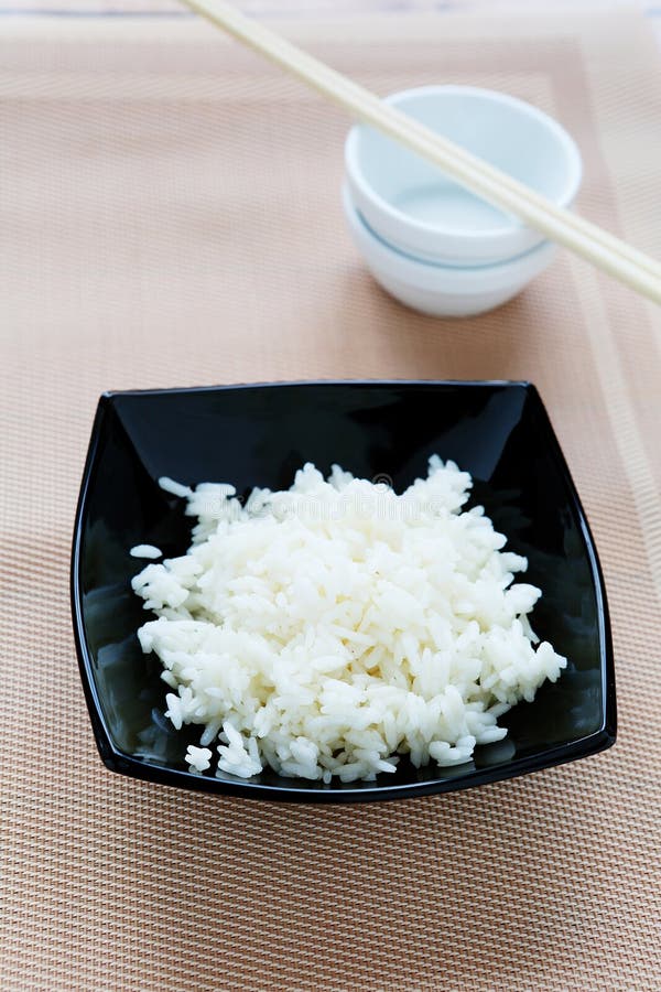 White boiled rice stock image. Image of asian, bowl, dishes - 40707735