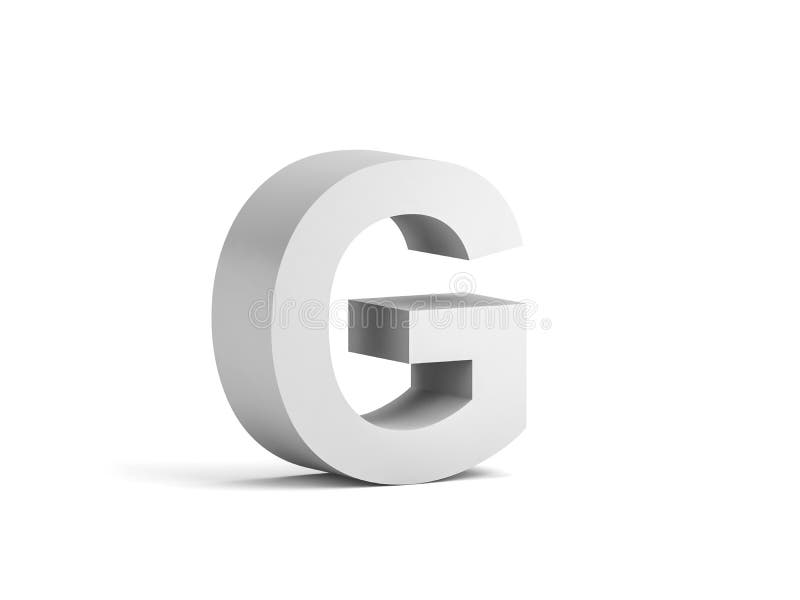White Bold Letter G Isolated on White Background Stock Illustration ...