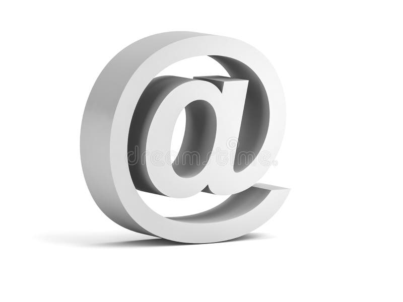 White Bold at Sign Isolated on White Background 3d Stock Illustration ...