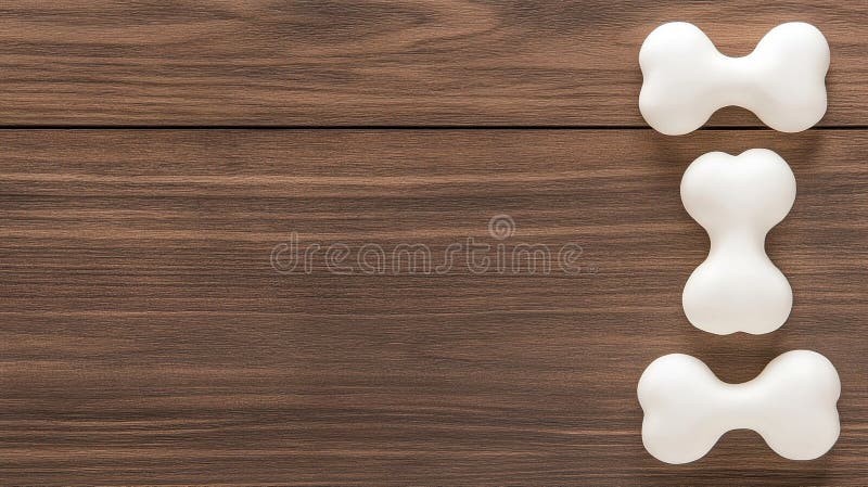 White Bone-shaped Treats on Wood; Copy Space Stock Photo - Image of ...