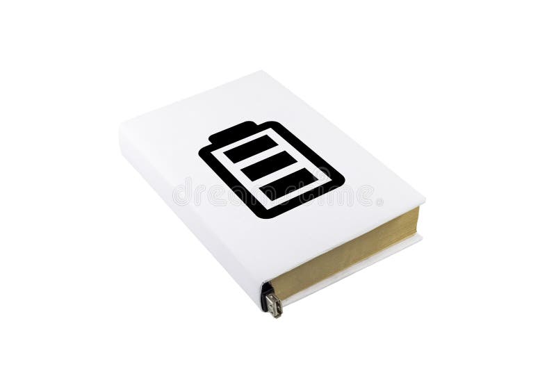 White Book Cover and Battery Symbol Stock Image - Image of black ...