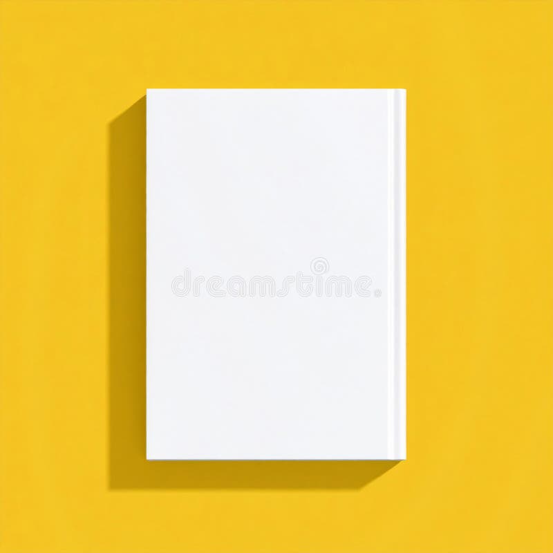White Book Cover on Yellow Background Stock Illustration - Illustration ...