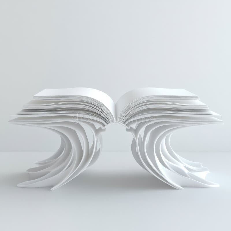 A White Book with a Curved Spine on Top of it, AI Stock Image - Image ...