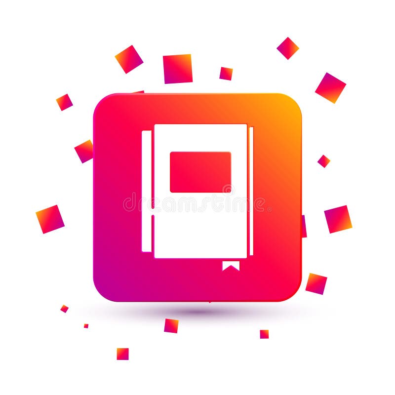 White Book Icon Isolated on White Background. Square Color Button Stock ...