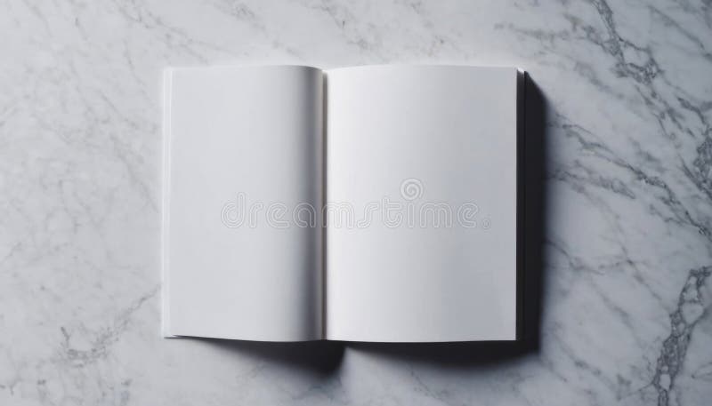 White Book Lying on White Marble Table Mockup, Ai Generated, Ai Stock ...