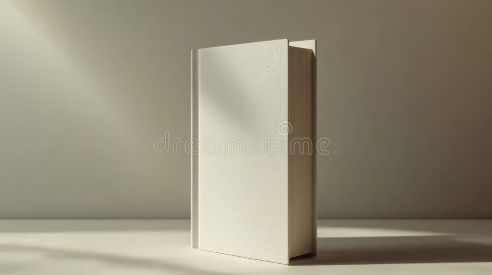 White Book with Textured Cover in Soft Light Stock Illustration ...