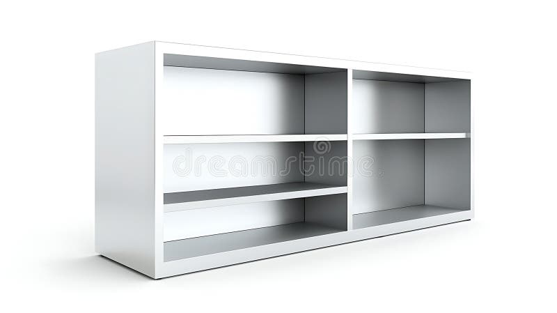 A White Bookcase with Shelves is Empty Stock Illustration ...