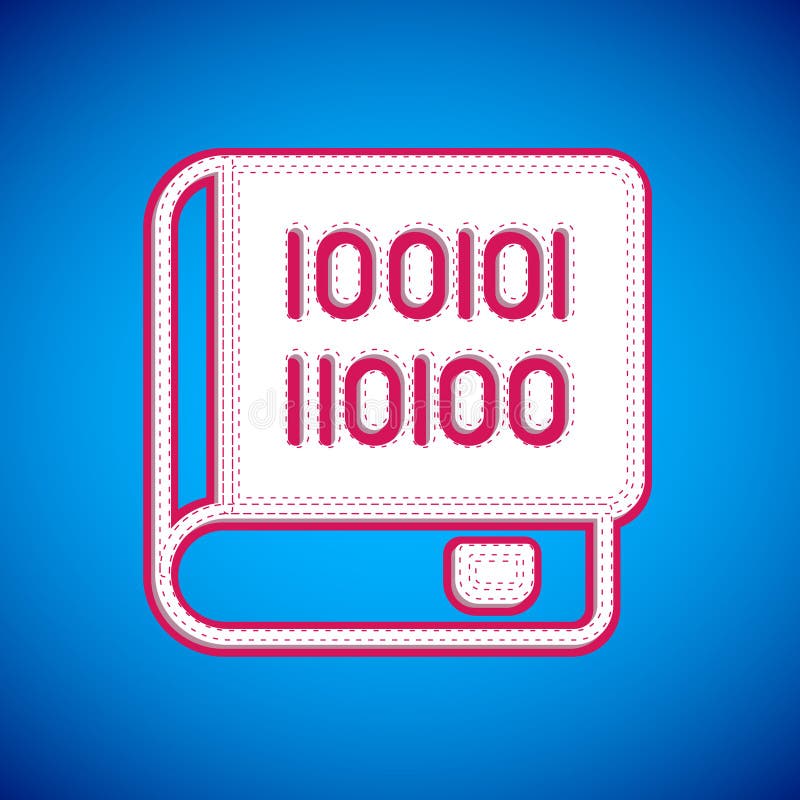 White Books about Programming Icon Isolated on Blue and Grey Background ...