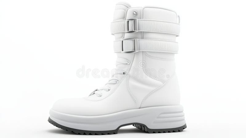 A White Boot with Buckles on the Side and a Strap Across, AI Stock ...
