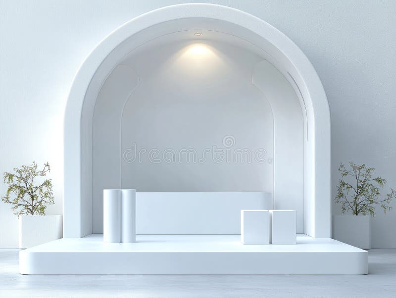 White Booth Display for Event Exhibition. Simple Modern Design. Empty ...
