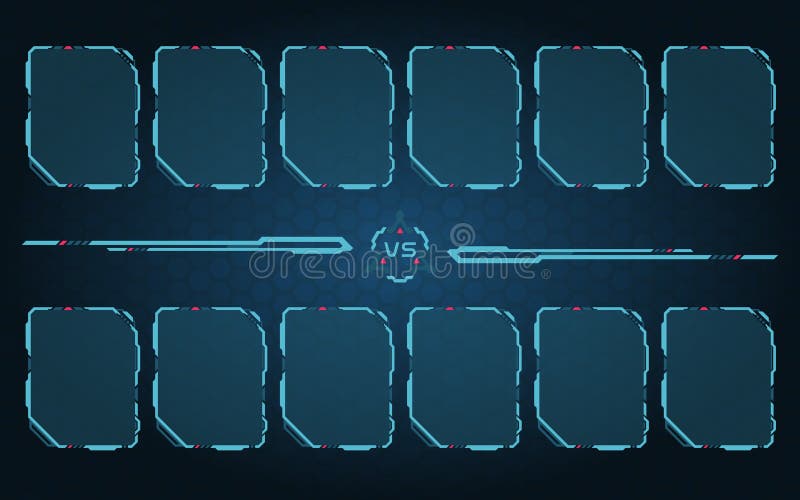 Versus Screen 6vs6 Player with Blue Hud Border Design Stock Vector ...