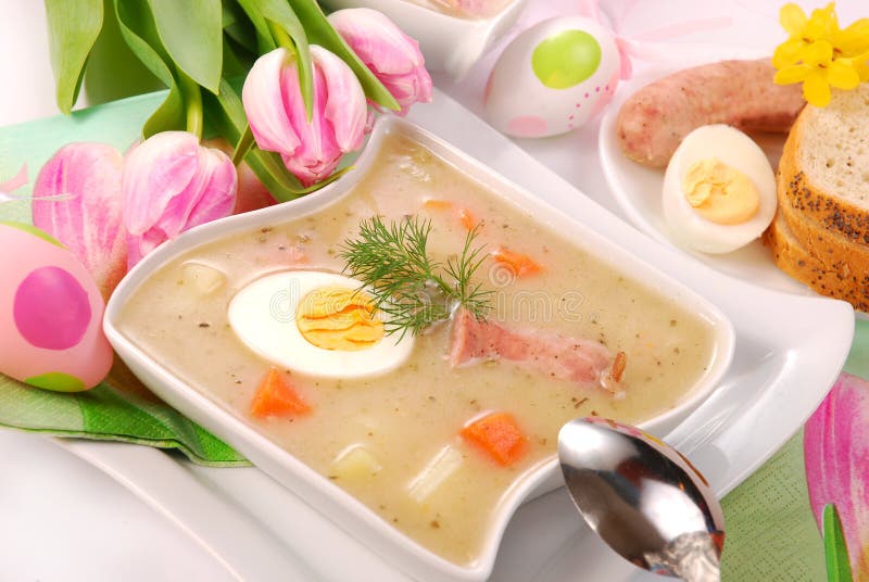 White borscht for easter stock photo. Image of painted - 12486674