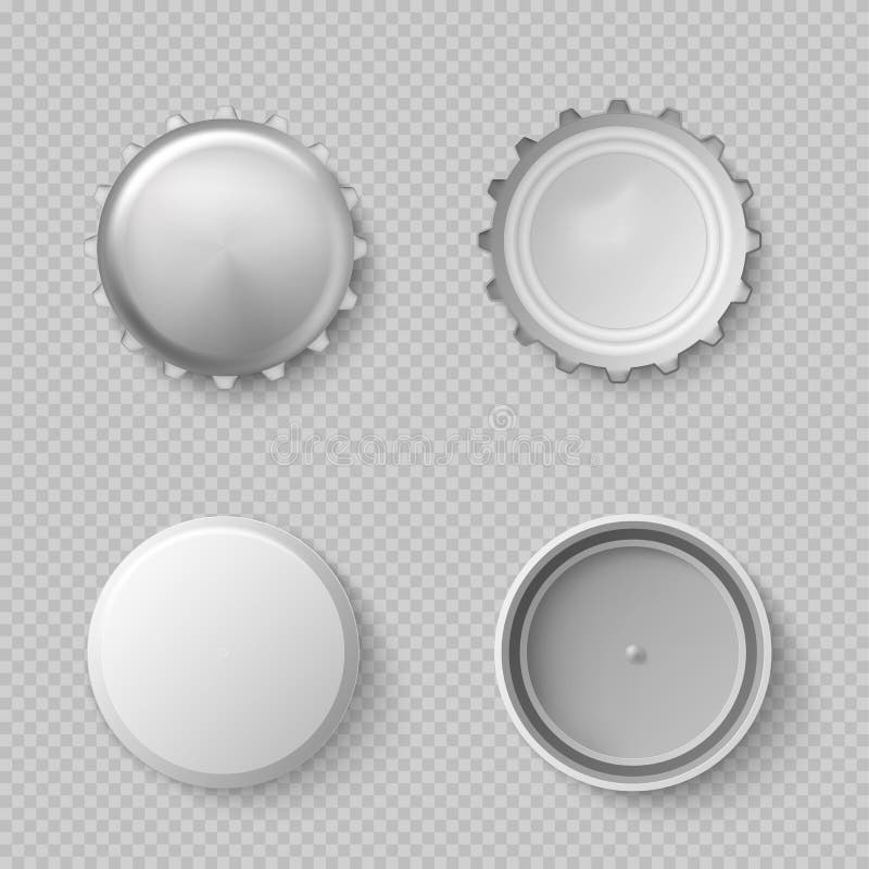 White Bottle Caps Vector Realistic Isolated Illustration Stock Vector ...