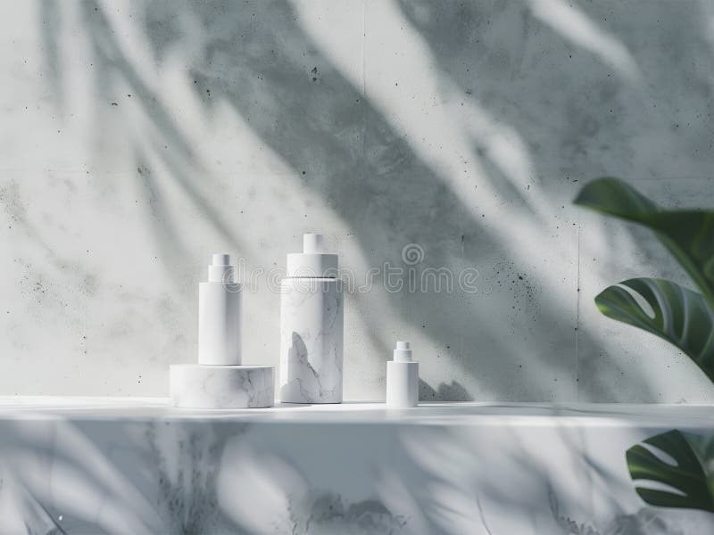 White Bottle Label Face Cream Petal Rock Scene Stock Photo - Image of ...