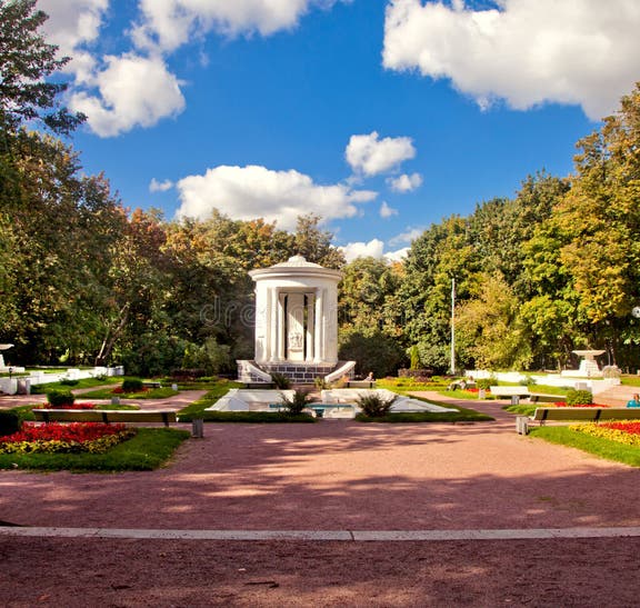 White Bower in Beautiful Park Stock Image - Image of column, light ...