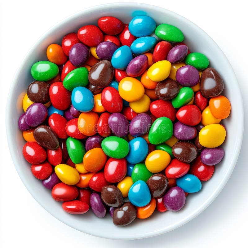 A White Bowl with an Array of Candy-coated Chocolates in Different ...