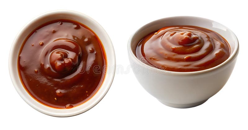 White Bowl with Barbecue Dip, Side and Top View, Food Bundle, Stock ...