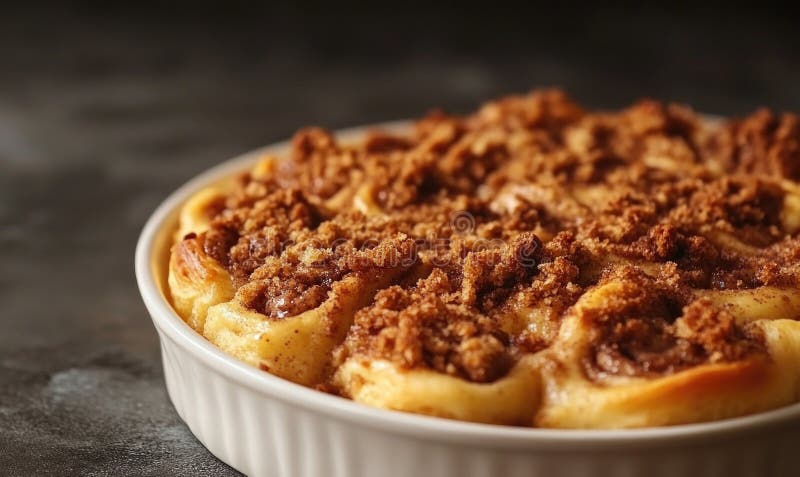 A White Bowl with a Brown Topping Stock Illustration - Illustration of ...