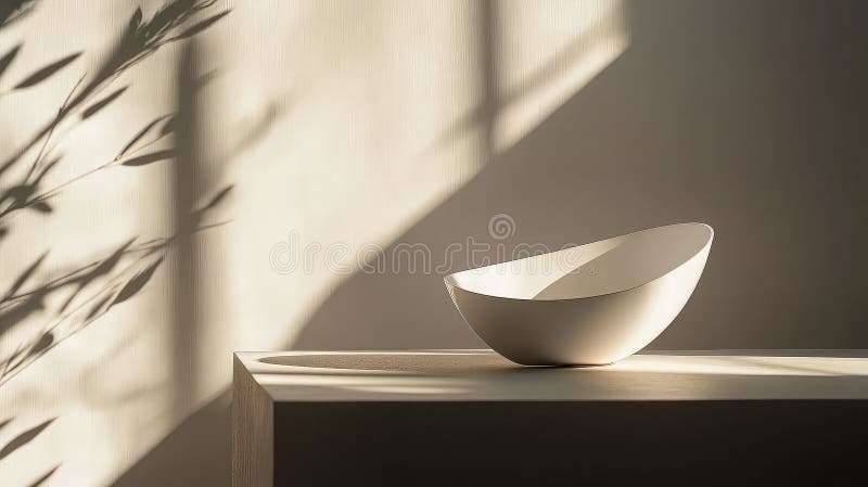White Bowl with Shadows stock image. Image of house - 339076347