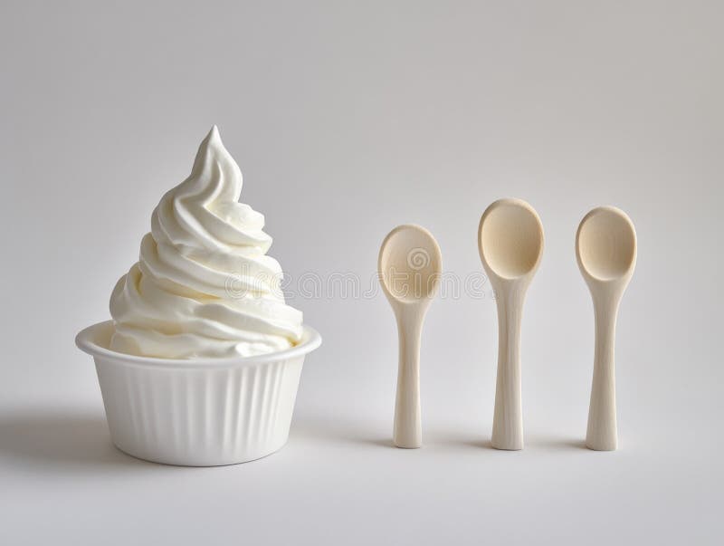 White Bowl of Whipped Cream Sits on a White Table Stock Photo - Image ...