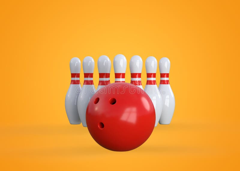 Bowling Ball Front Bowling Pins Isolated White Stock Illustrations – 58 ...