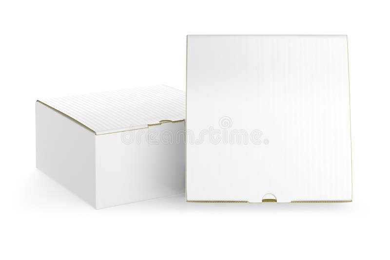 Square Paper Box, Self Lock, Two Pieces, without Glue. Vector with Die ...