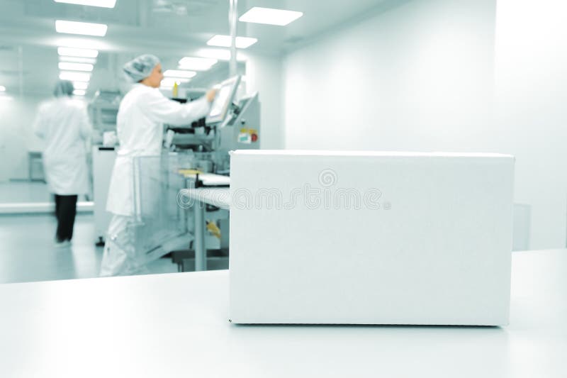 White Box at Automated Production Line Stock Image - Image of pack ...